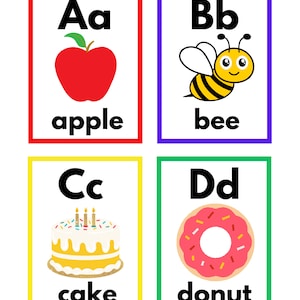 Printable Alphabet A to Z Flashcards | Early Learning | Colorful ABC ...
