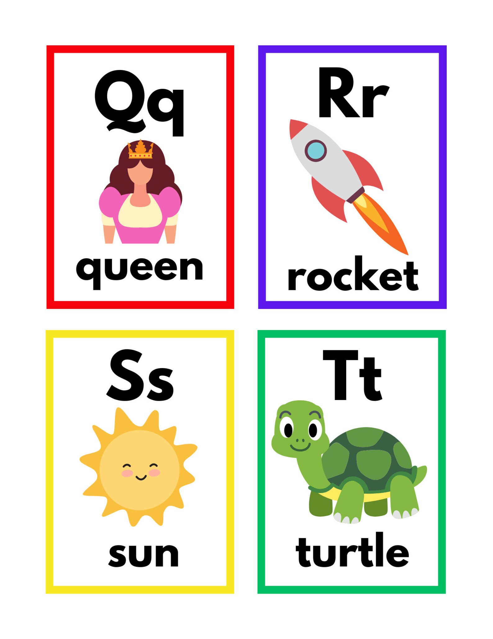 Printable Alphabet A to Z Flashcards | Early Learning | Colorful ABC ...