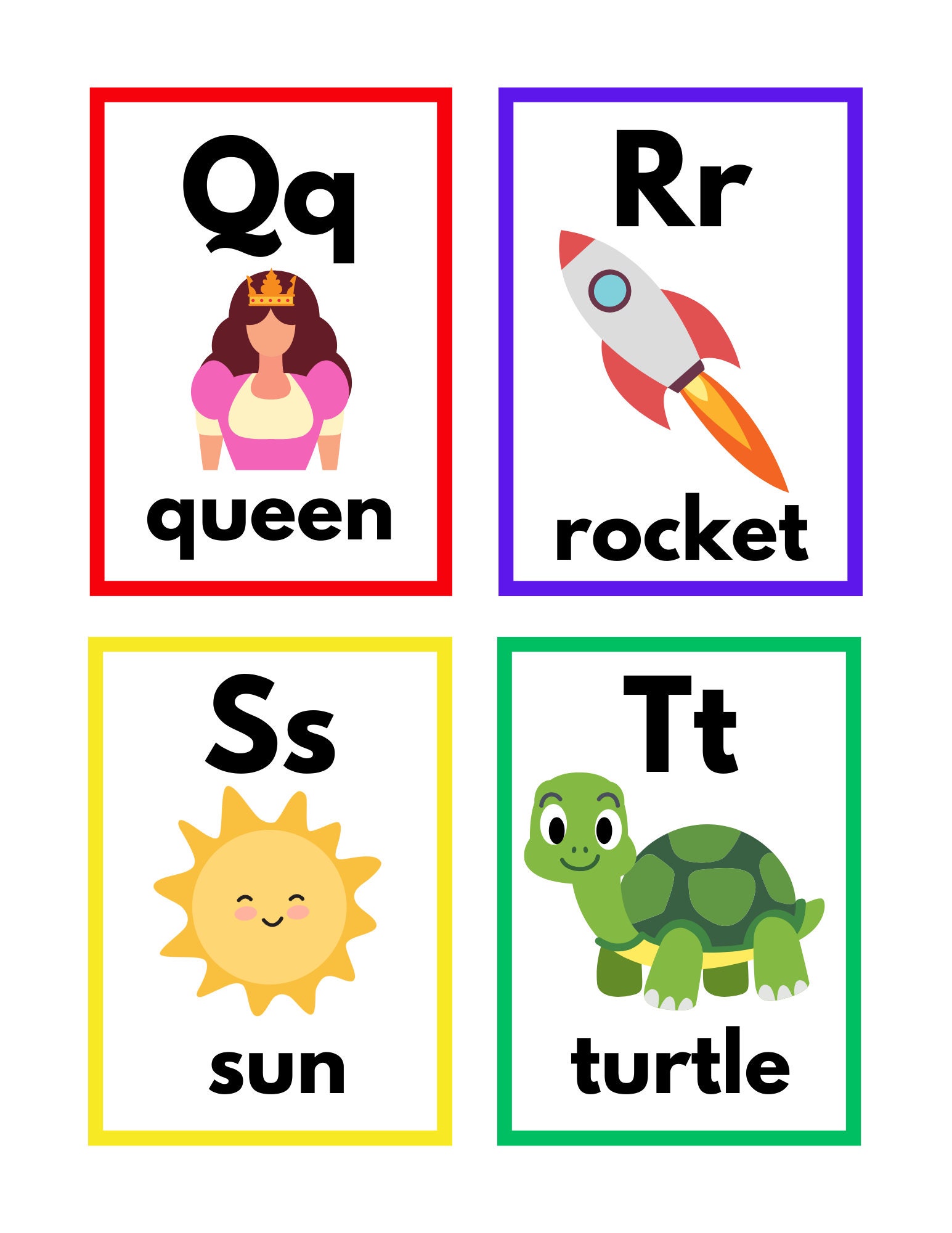 Printable Alphabet A to Z Flashcards | Early Learning | Colorful ABC ...