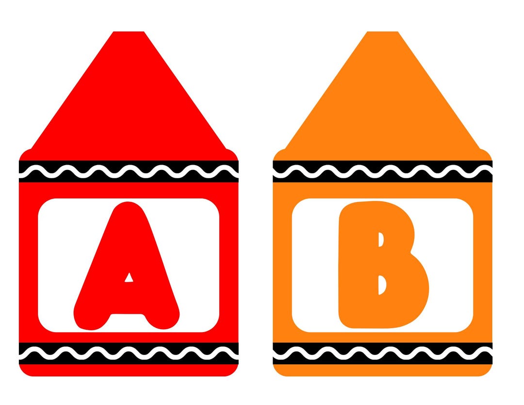 Printable Chunky Crayon Alphabet Cards Early Learning Cute and Colorful ...