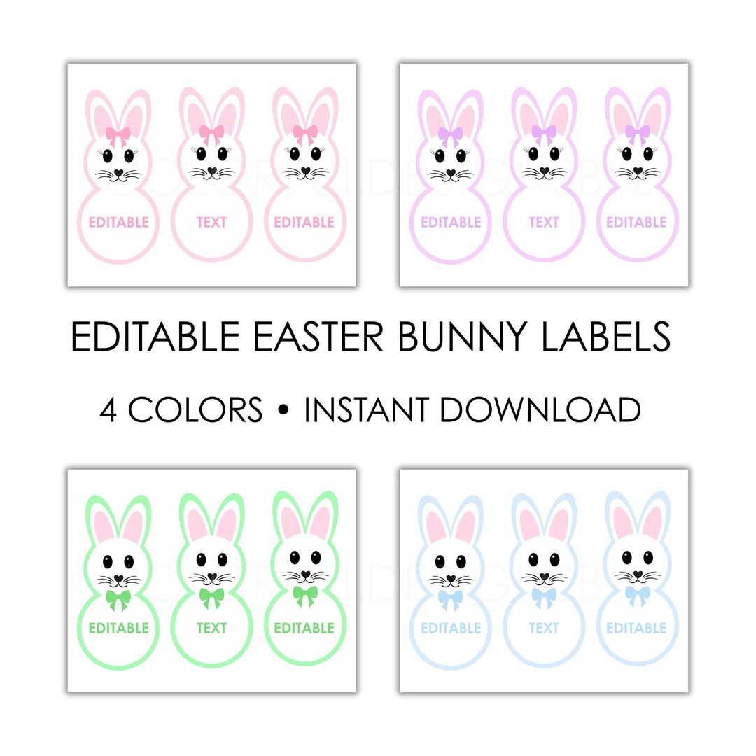 Editable Bunny Tags | Easter Name Tags | Printable Easter Labels ...