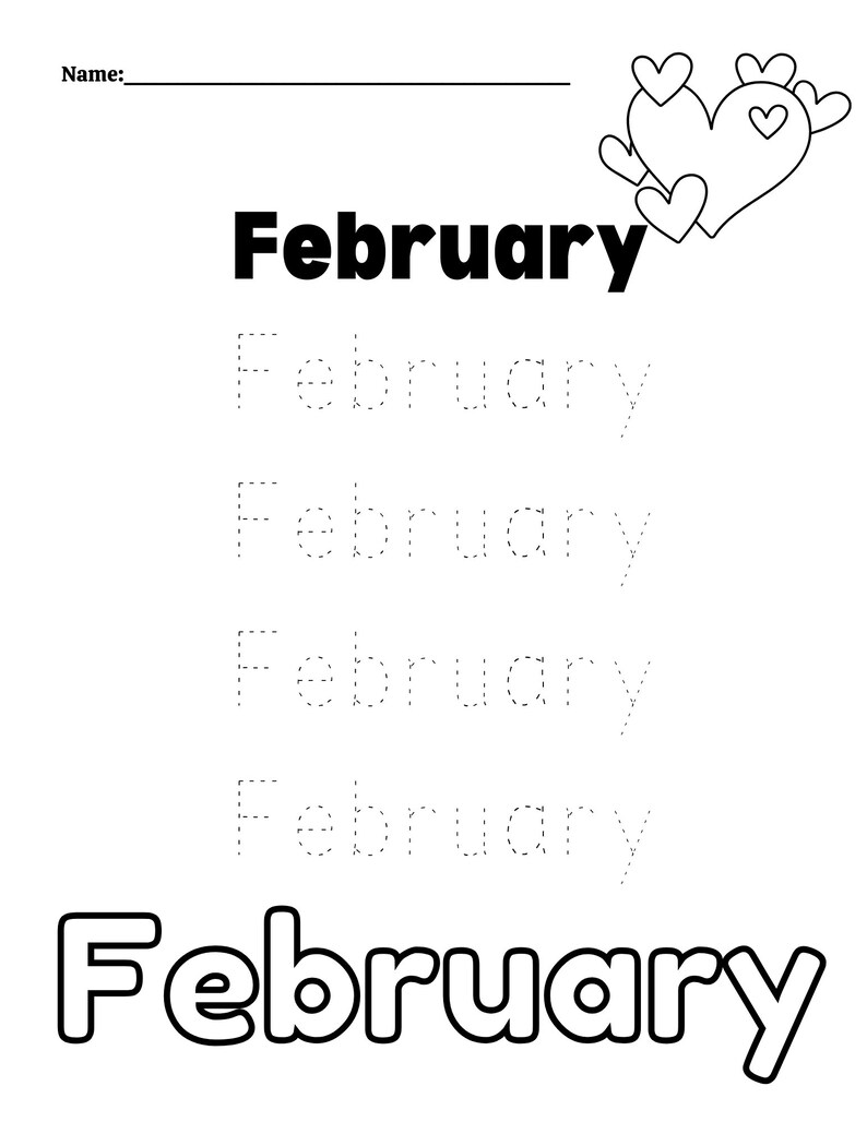 Printable Months of the Year Tracing Worksheets for Preschool ...
