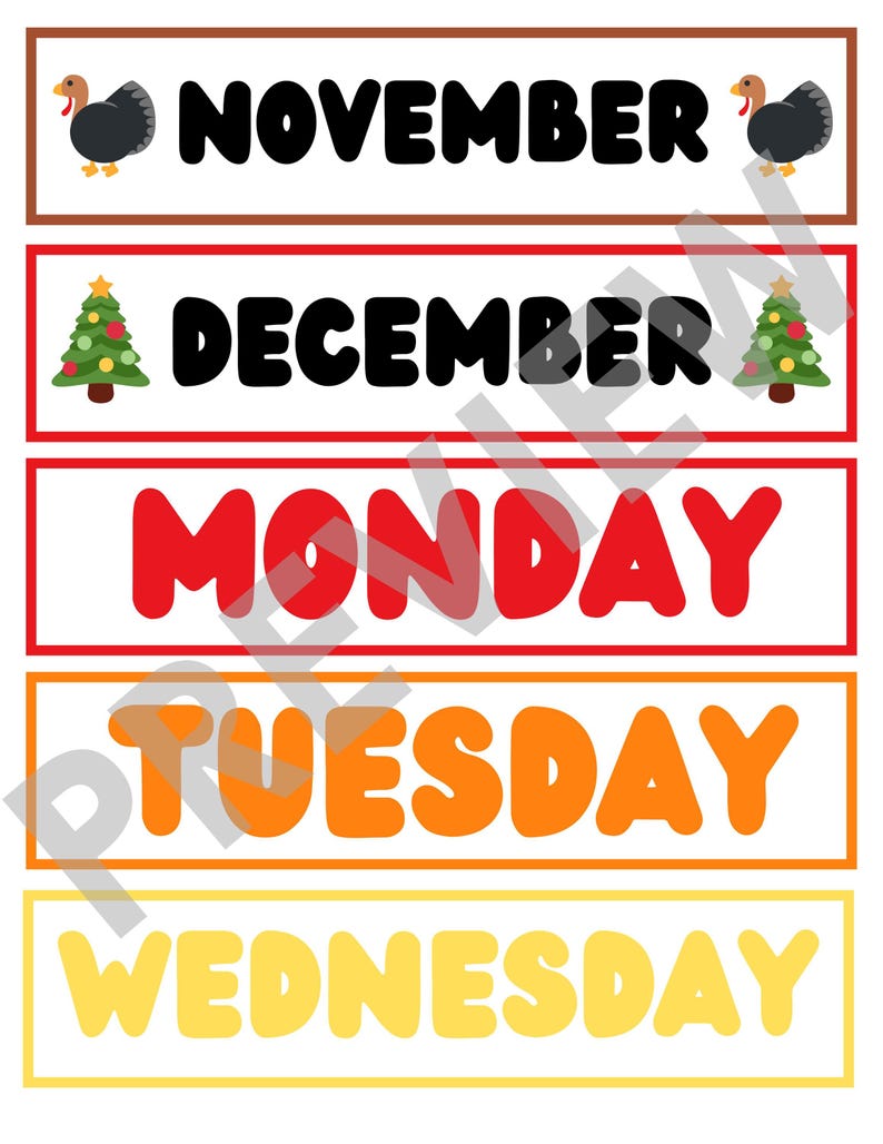 English & Spanish Days and Months Posters – Printable Classroom Decor ...