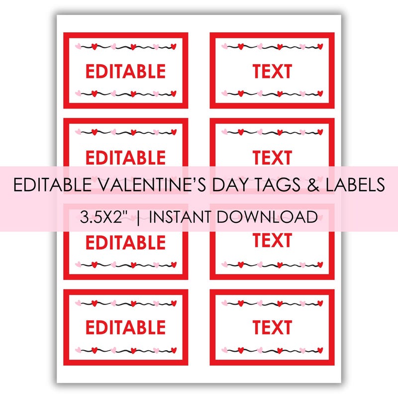 Valentines Day Tags With Names - Etsy
