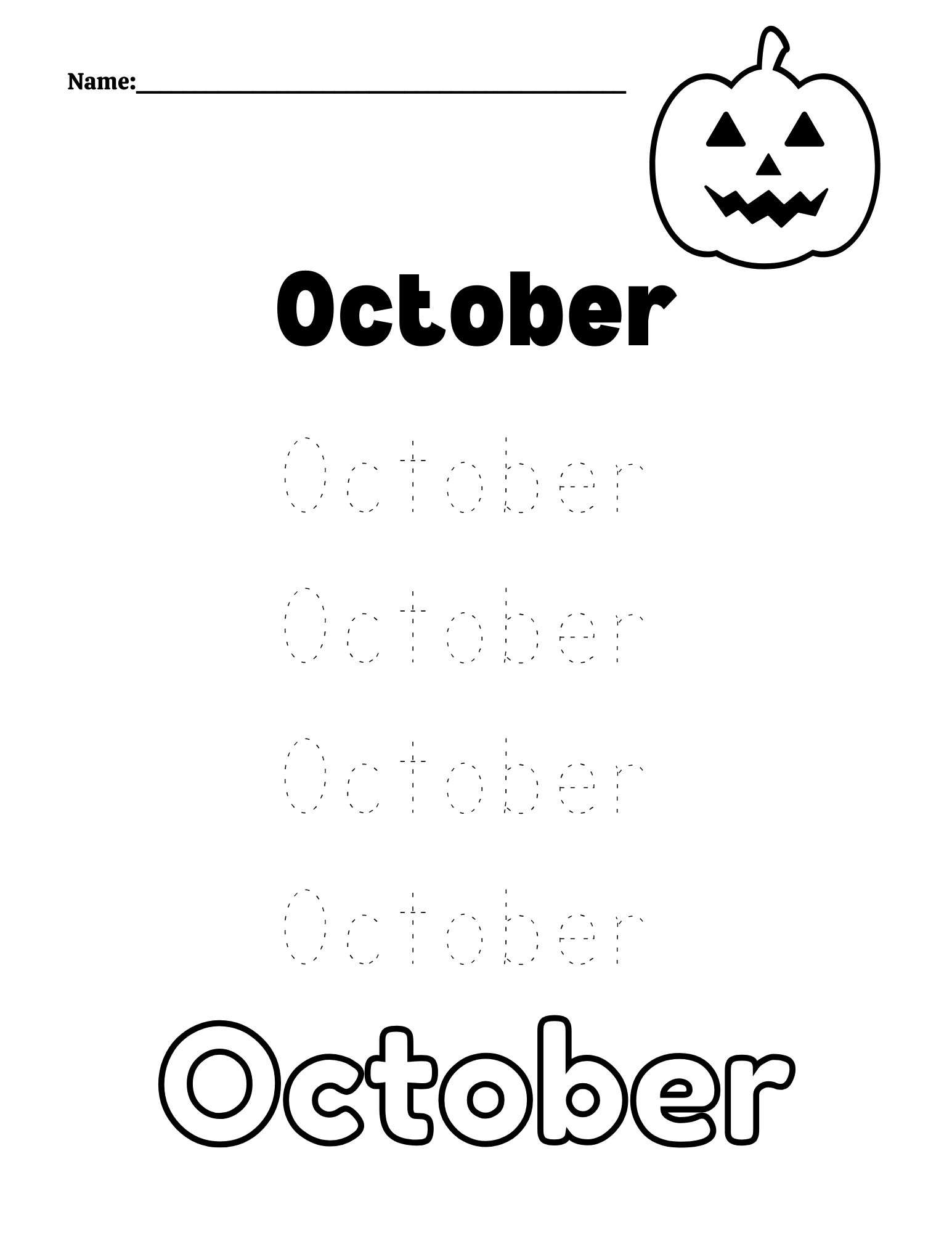 Printable Months of the Year Tracing Worksheets for Preschool ...