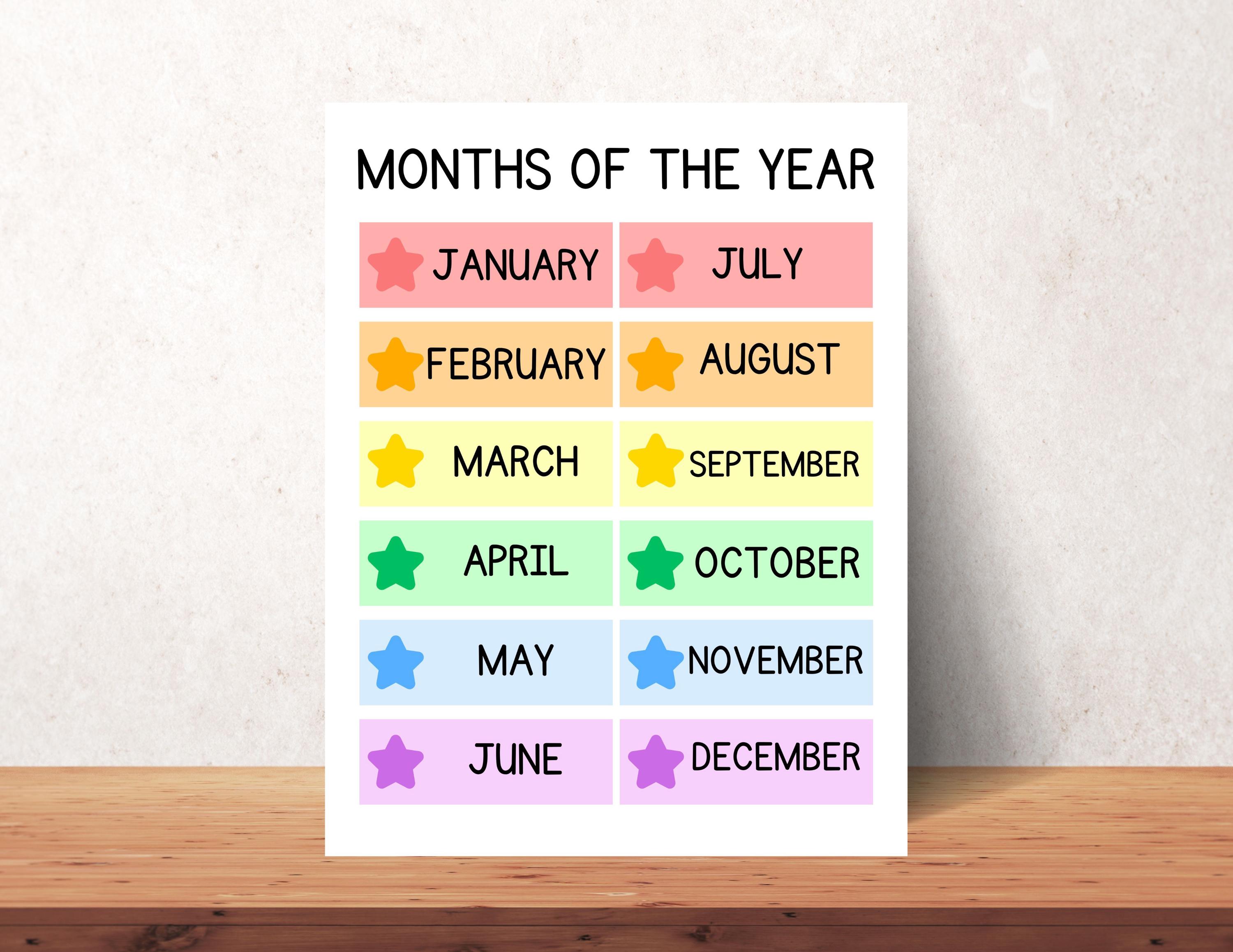 Days of the Week & Months of the Year Posters | 8.5"x11" | Printable ...