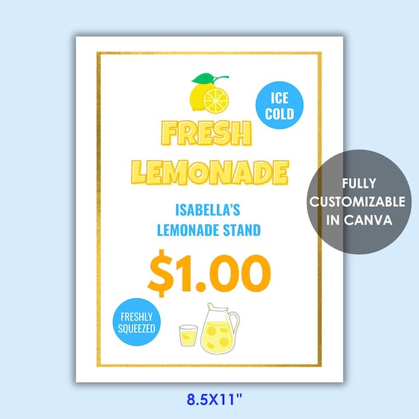Lemonade Stand Sign - Etsy