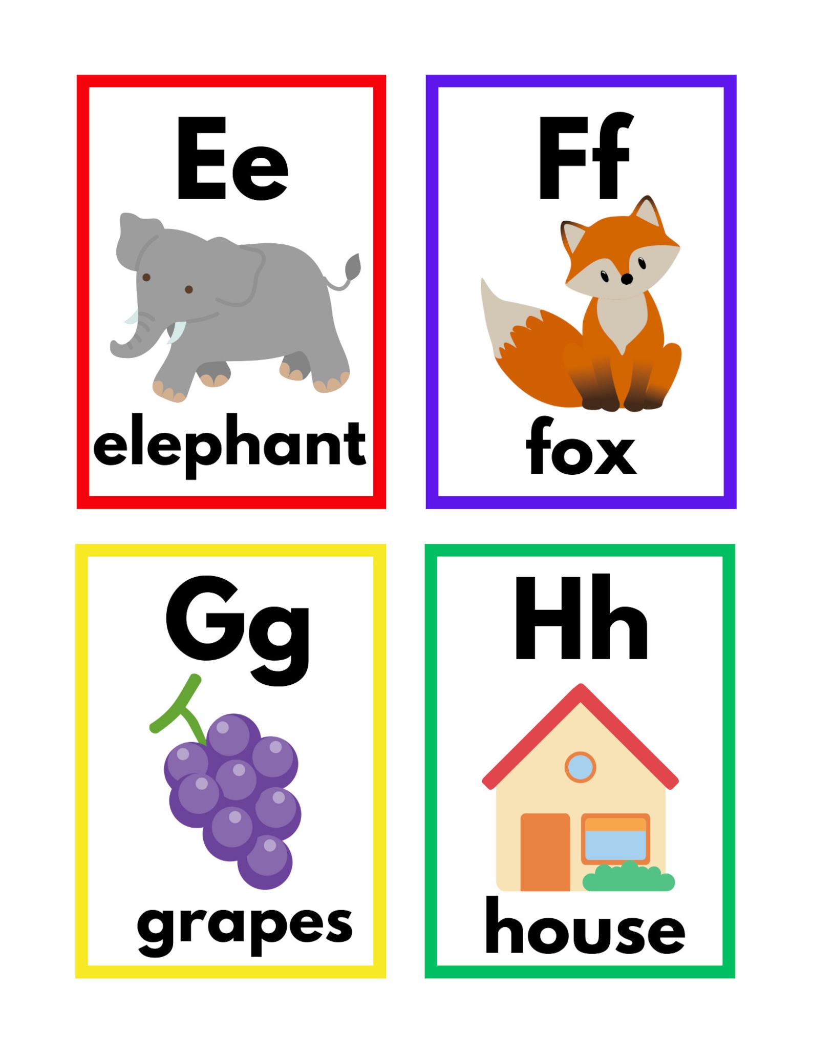 Printable Alphabet A to Z Flashcards | Early Learning | Colorful ABC ...
