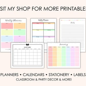Pastel Rainbow Undated Monthly Calendar Printable – Sunday & Monday ...