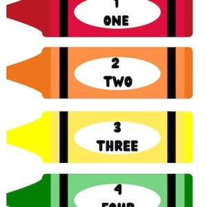 Printable Crayon Numbers 1-10 | Numbers and Number Words Classroom ...
