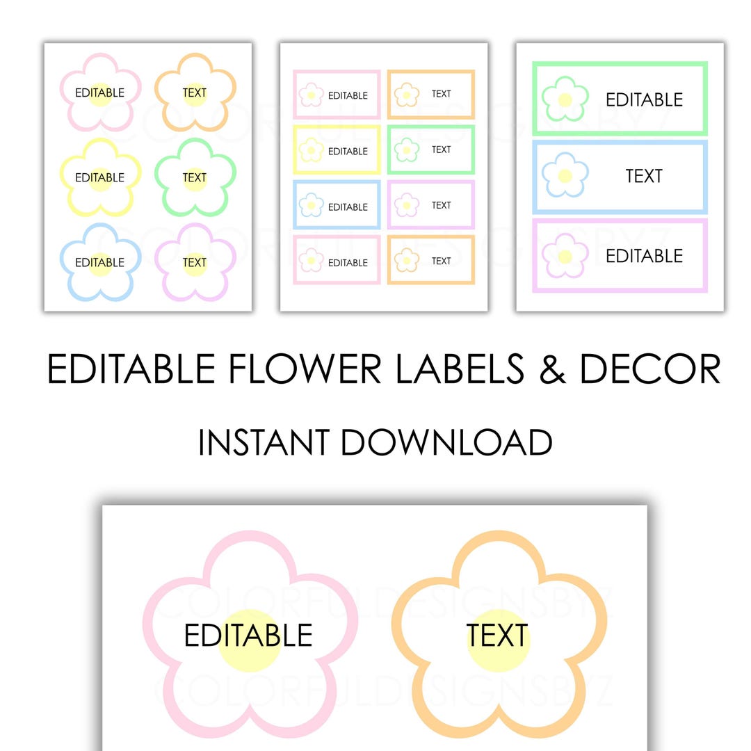 Editable Flower Classroom Labels & Decor Set | Pastel Floral - Etsy