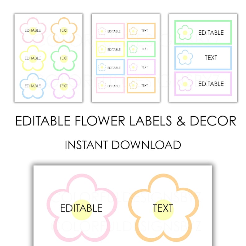 Editable Flower Classroom Labels & Decor Set | Pastel Floral - Etsy
