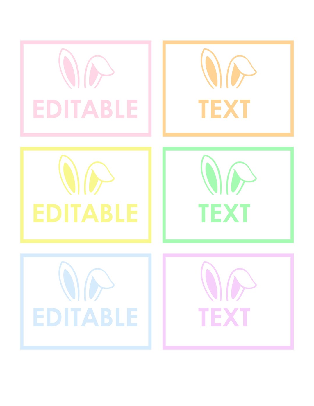 Editable Easter Bunny Name Tags - Printable Easter Labels- Pastel ...