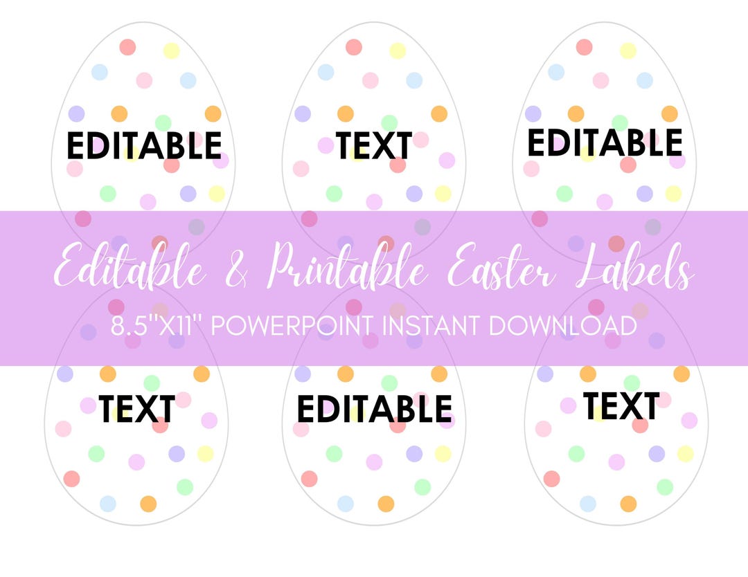Editable Easter Egg Gift Tags | Printable Easter Labels | Custom Easter ...