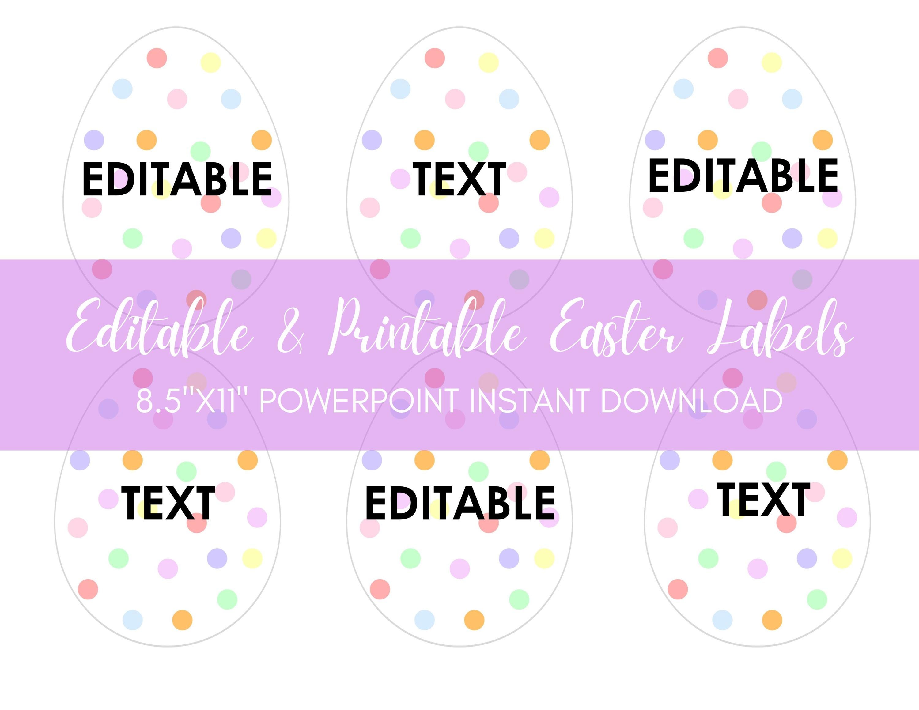 Editable Easter Egg Gift Tags | Printable Easter Labels | Custom Easter ...