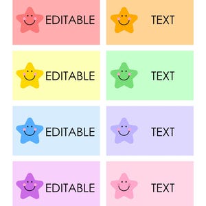 Editable Star Name Tags, Desk Labels for Students, Powerpoint Template ...
