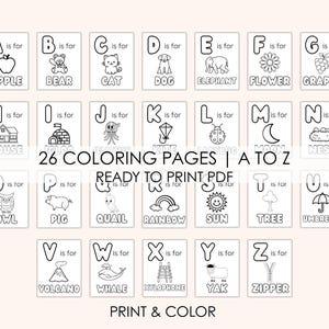 Alphabet Coloring Pages | ABC Printable Coloring Book | Preschool ...