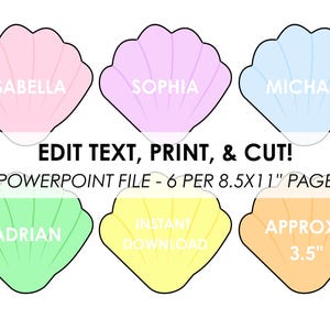 Editable Pastel Seashell Tags & Labels - Printable Templates for ...