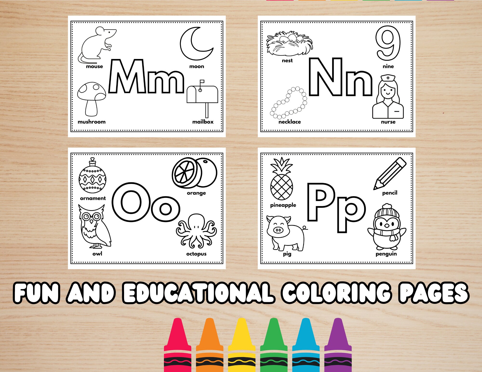 Alphabet A-Z Printable Coloring Pages for Toddlers and Kids Fun and ...