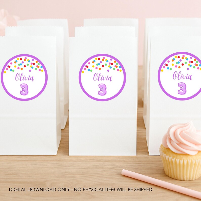 Personalized Birthday Printable – Name & Age – 2" Round Tags • Stickers ...