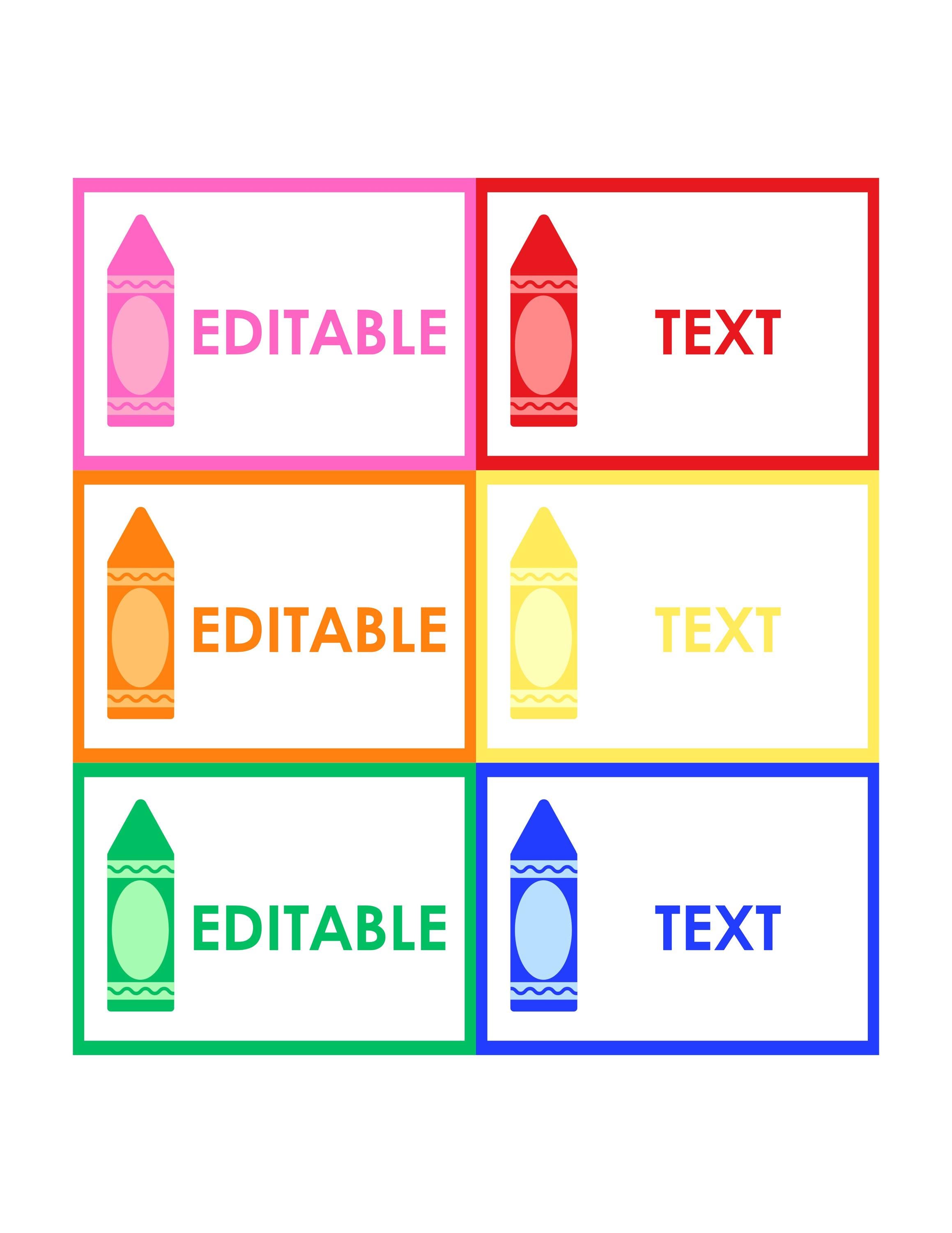 Editable Crayon Name Tags | Back to School Labels | Editable Classroom ...