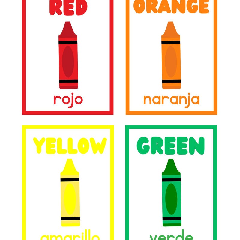 Bilingual Colors Poster - Etsy