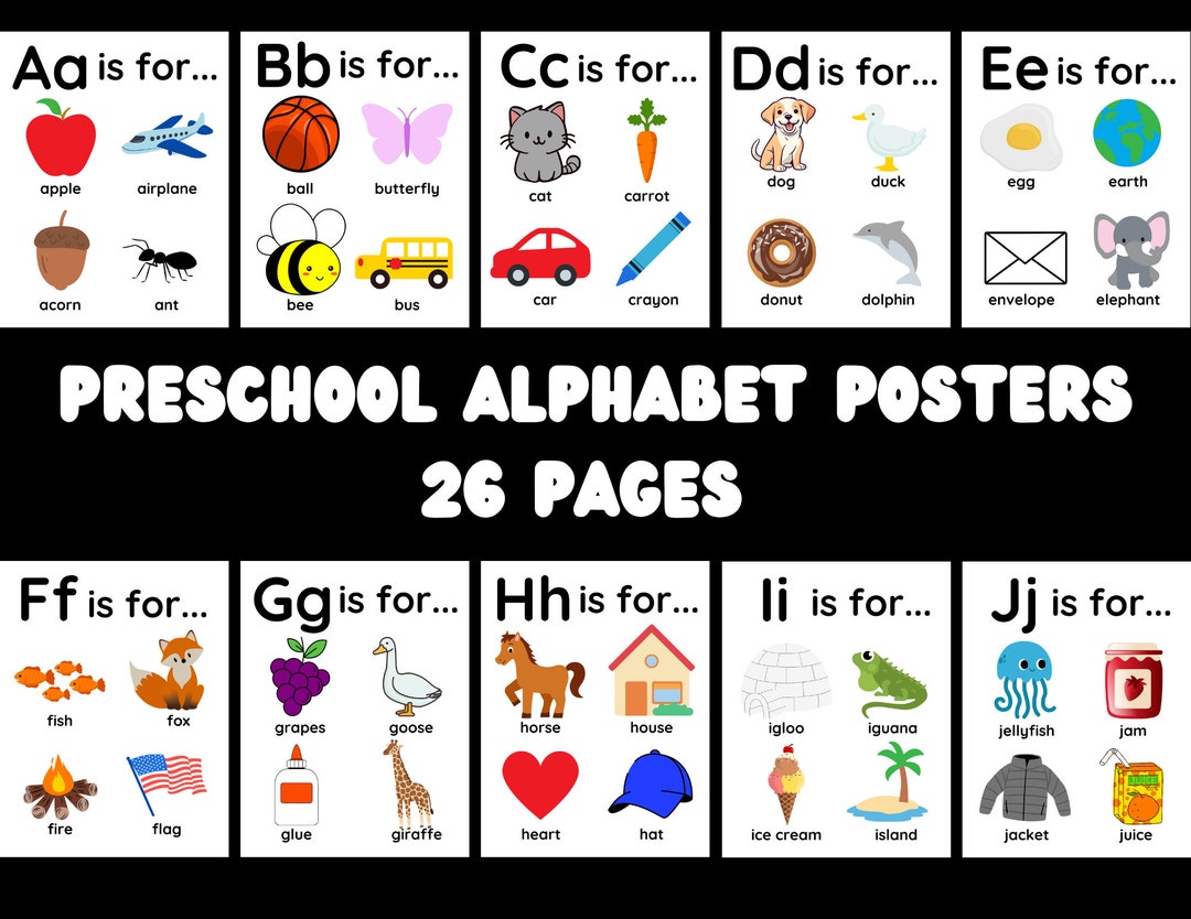 Printable Alphabet A to Z Posters for Classroom and Home Colorful Fun ...