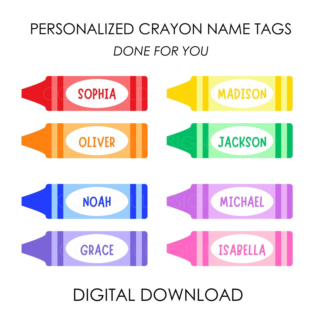 Personalized Crayon Name Tags Printable for Classroom Desks - Etsy
