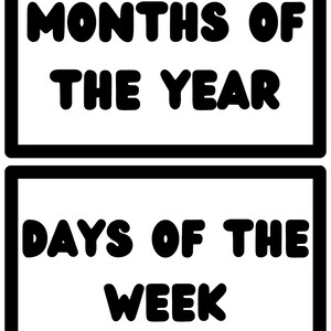Printable Months of the Year and Days of the Week Cards Early Learning ...