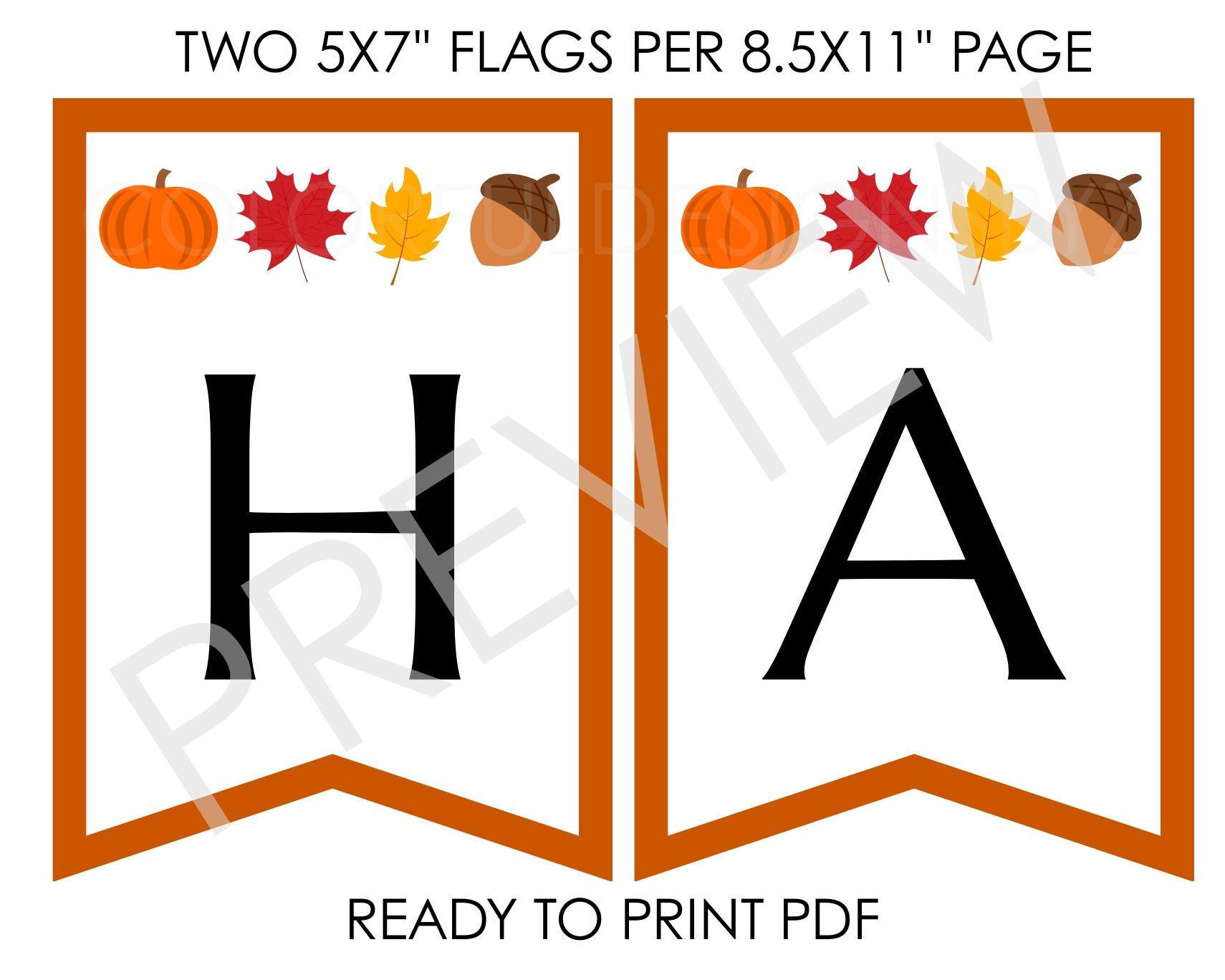 Hello Fall Banner Printable, Happy Fall Banner, Fall Alphabet A–Z ...