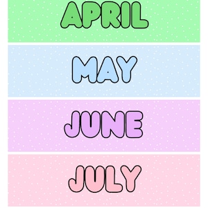 Printable Pastel Polka Dot Days and Months Cards | Classroom ...