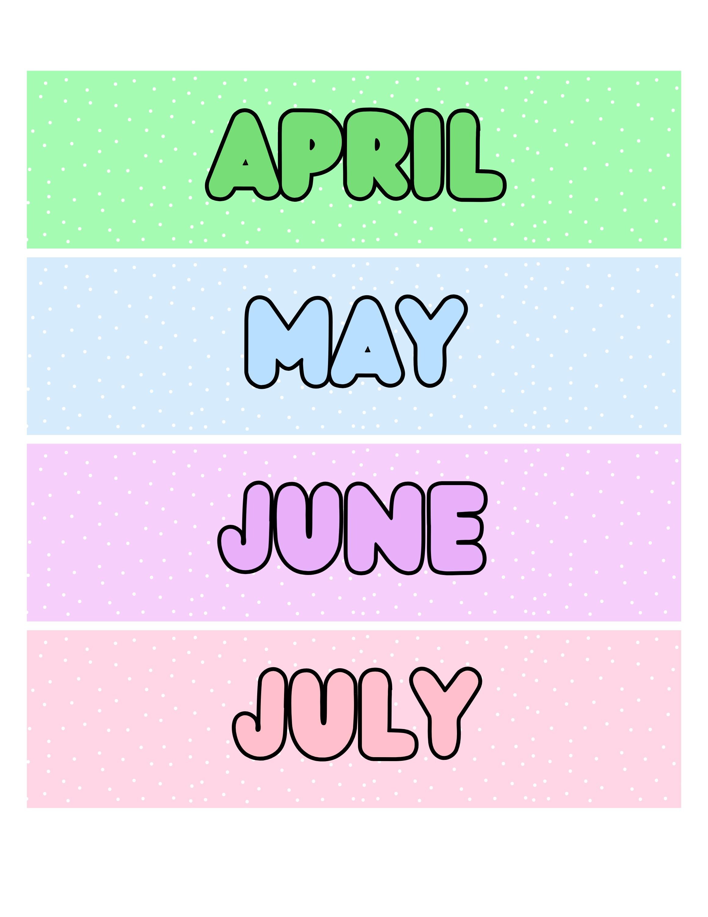Printable Pastel Polka Dot Days and Months Cards | Classroom ...