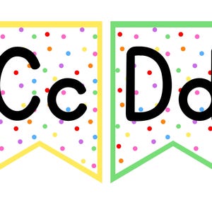 Printable Alphabet Classroom Banner - Colorful Polka Dot Theme ...