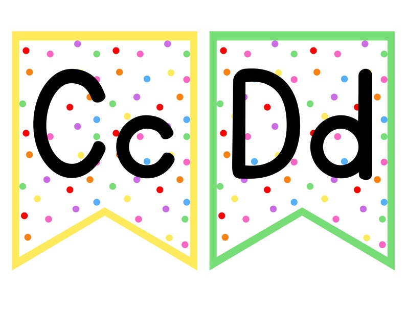 Printable Alphabet Classroom Banner - Colorful Polka Dot Theme ...