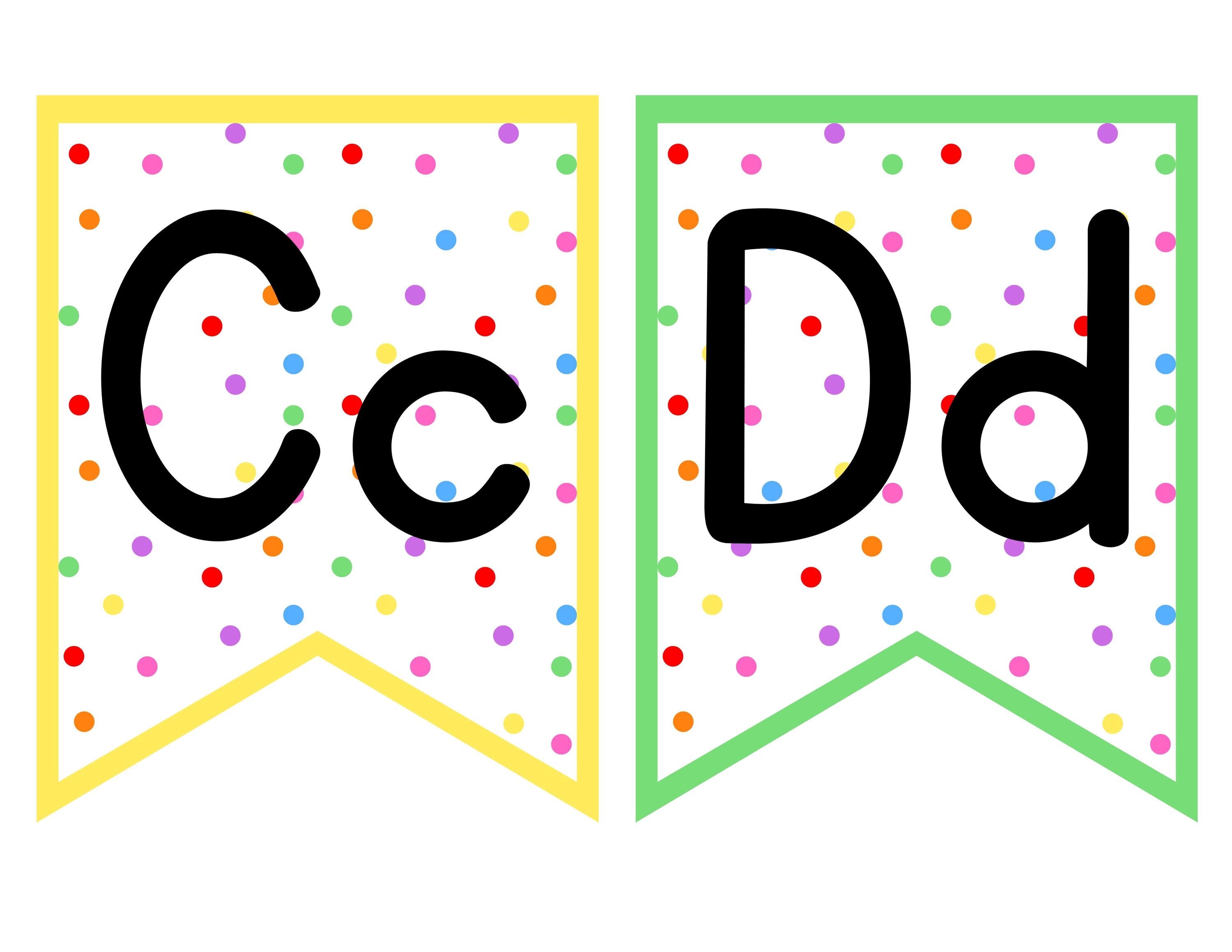 Printable Alphabet Classroom Banner - Colorful Polka Dot Theme ...
