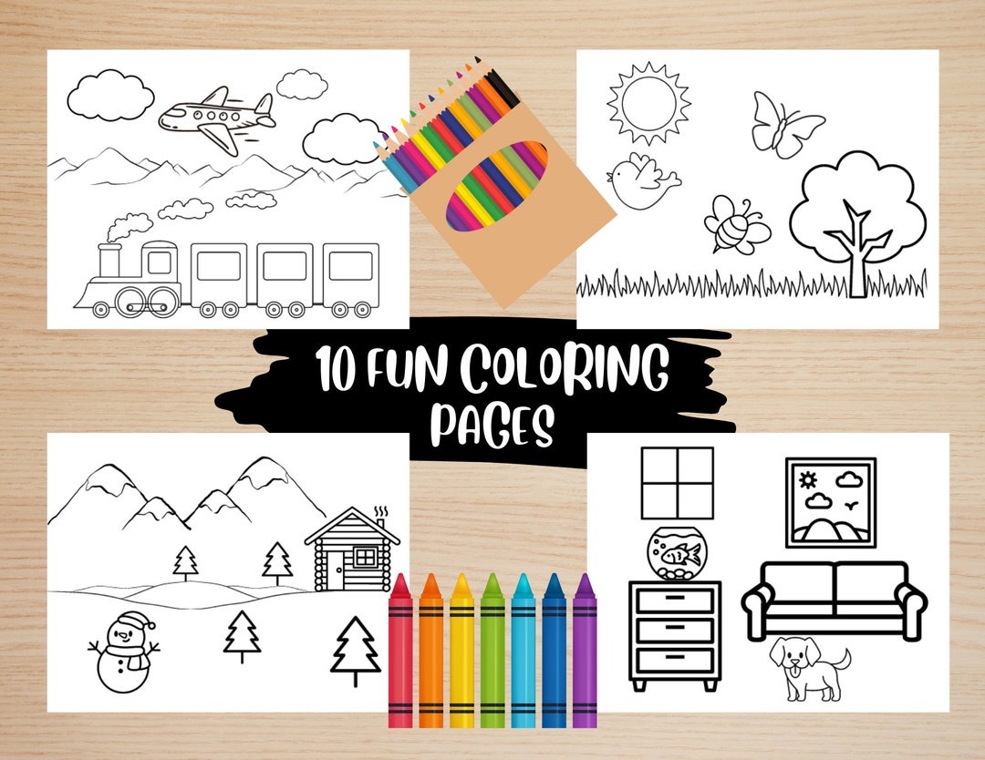 10 FUN COLORING PAGES for Daycare, Preschool, Kindergarten, and Home ...