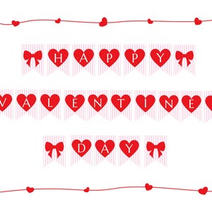 DIY Valentine’s Day Banners Printable | "happy Valentine's Day," "love ...