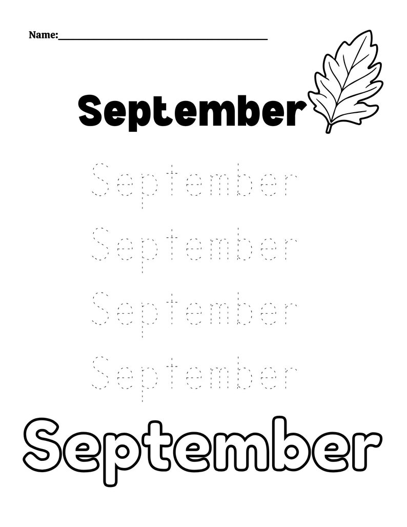 Printable Months of the Year Tracing Worksheets for Preschool ...