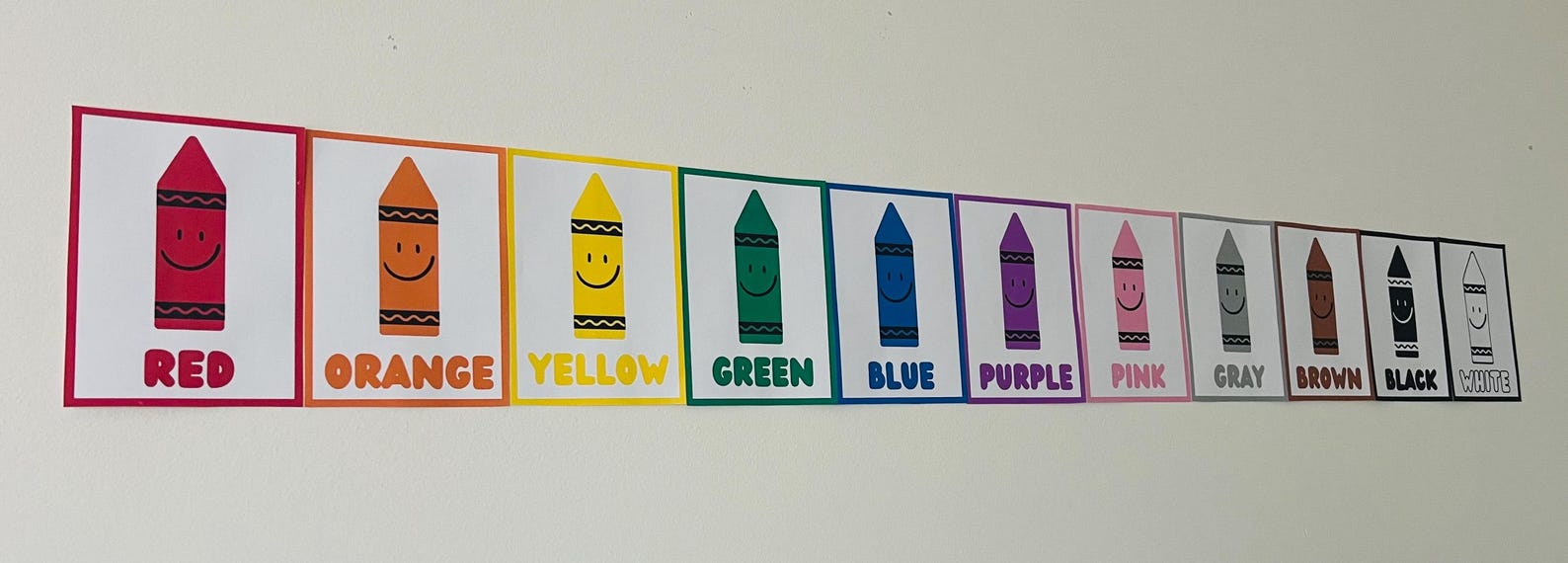 Crayon Color Posters & Flashcards | Printable Preschool Classroom Decor ...
