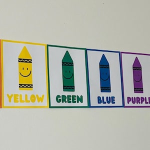 Crayon Color Posters & Flashcards | Printable Preschool Classroom Decor ...