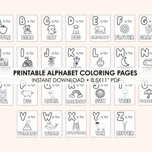 Alphabet Coloring Pages | ABC Printable Coloring Book | Preschool ...