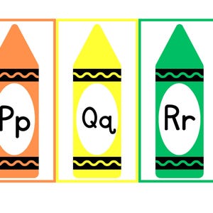 Crayon-themed Printable ABC Flashcards Colorful Alphabet Cards for ...