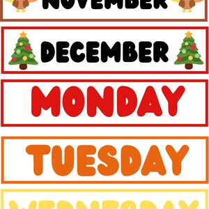 Printable Months of the Year and Days of the Week Cards Early Learning ...