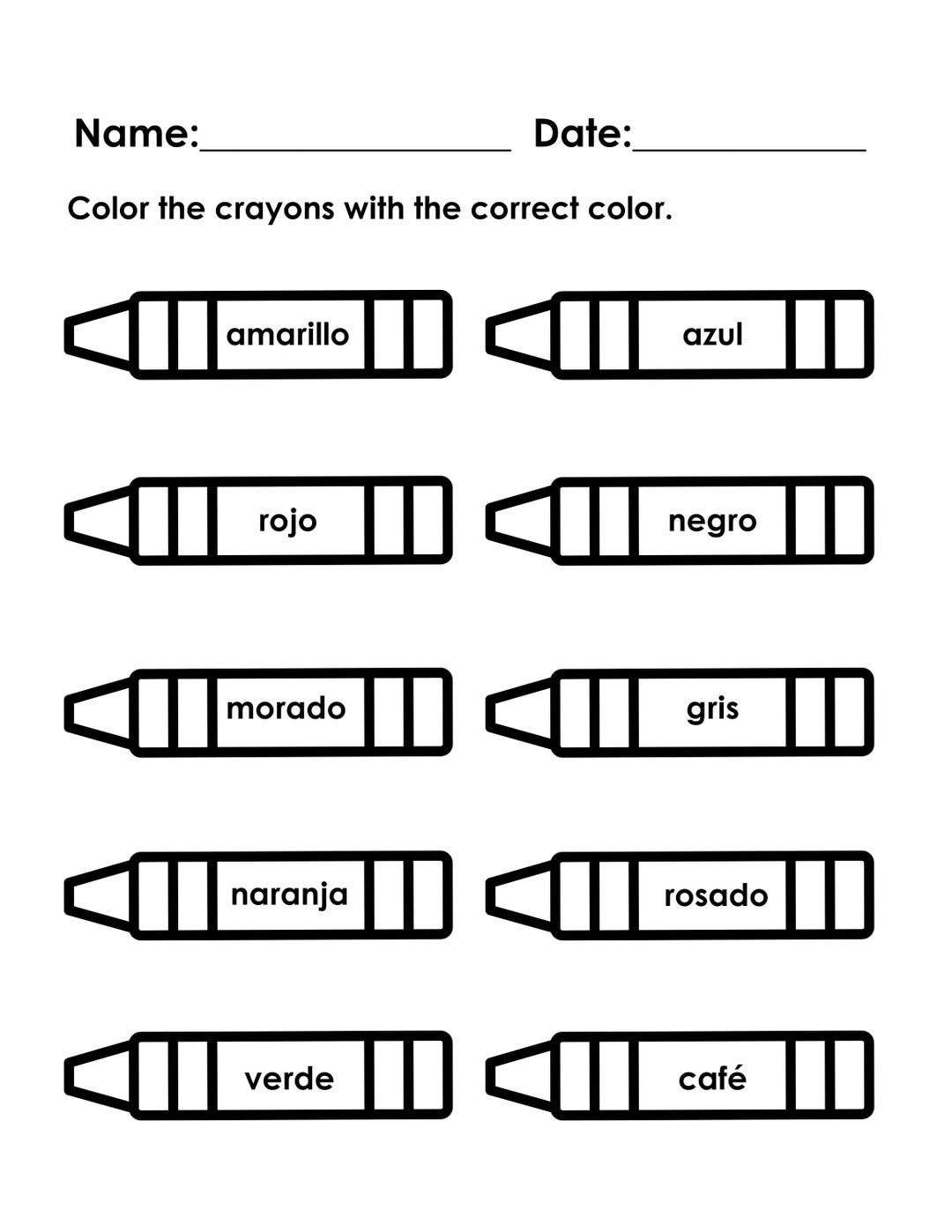 Spanish Colors Coloring Pages for Kids | 10 Printable Activity Pages ...