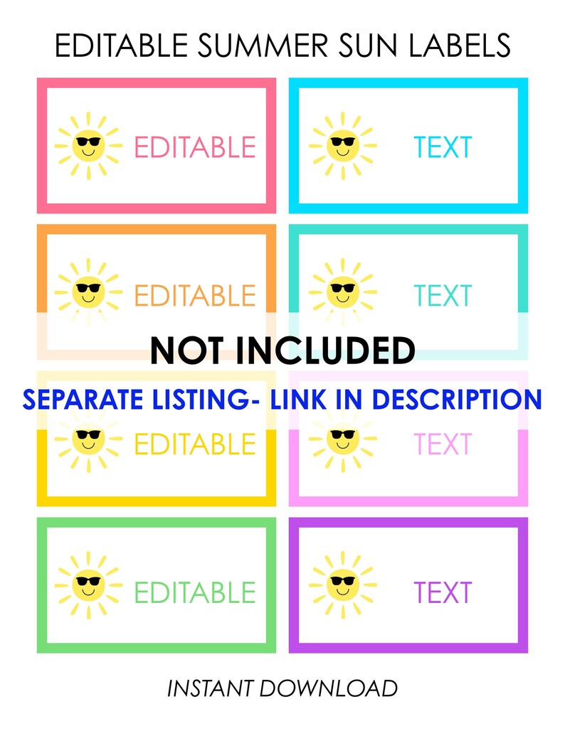 Editable Printable Labels , 8.5"x11" Customizable Labels Template, 8 per Page , 3.5"x2" Tags ...
