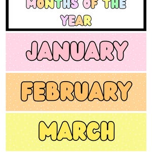 Printable Pastel Polka Dot Days and Months Cards | Classroom ...