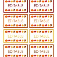 Editable Name Tags for School, Retro Fall Vibes, Autumn Leaves, Cubby ...