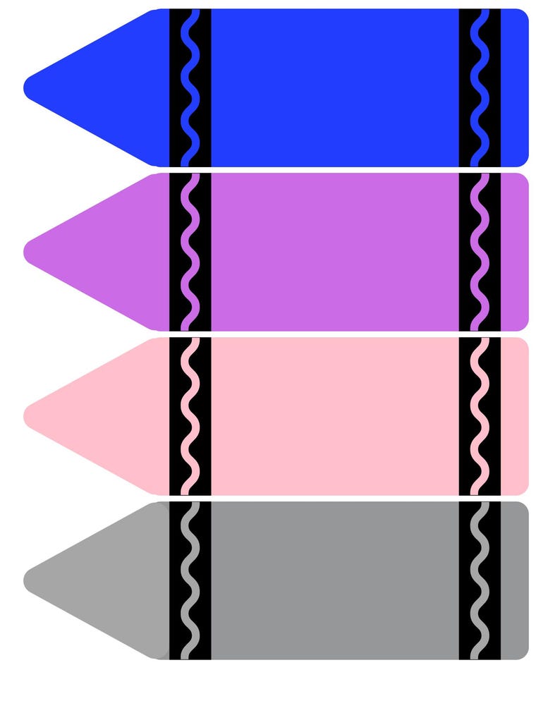 Printable Crayon Labels in 11 Colors Classroom Decor, Name Tags ...