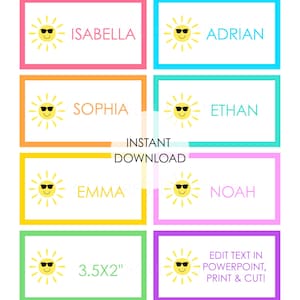 Editable Summer Labels – 3.5x2 Tags, Editable Text Powerpoint + Ready ...