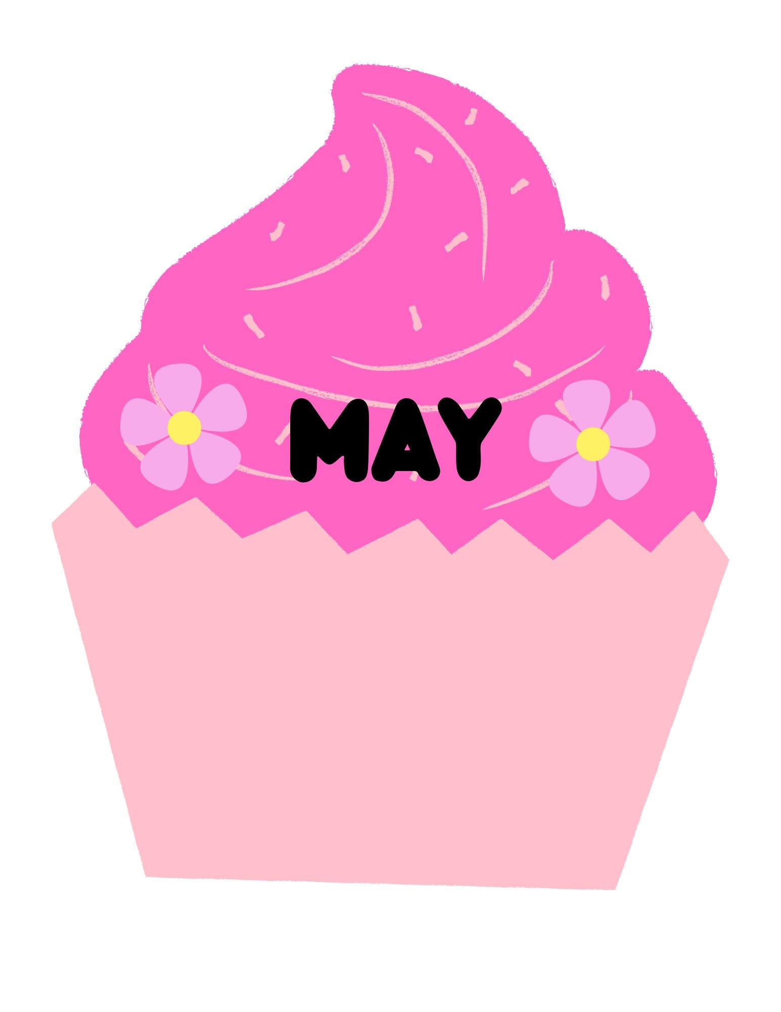 Printable Cupcake Birthday Board Colorful Birthday Display for ...